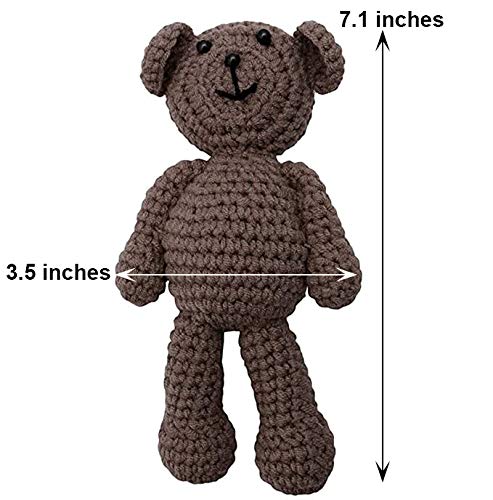 ECYC Newborn Baby Bear Hat Beanie with Bear Dolls Photography Accessories,Brown