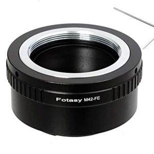 Fotasy Copper Adjustable M42 Lens to E Mount Adapter, 42mm Screw Mount to E Mount, Compatible with Sony a7 a7R a7s II III IV a9 a7c Alpha 1 a6600 a6500 a6400 a6300 a6100 a6000 a5100 a5000 a3500 ZV-E10