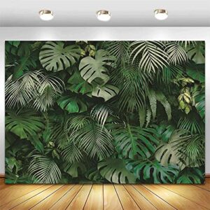 8x6ft Green Tropical Palm Leaves Picture Photography Backdrop Jungle Safari Plants Photo Background for Hawaiian Luau Party Decor Banner Birthday Baby Shower Supplies