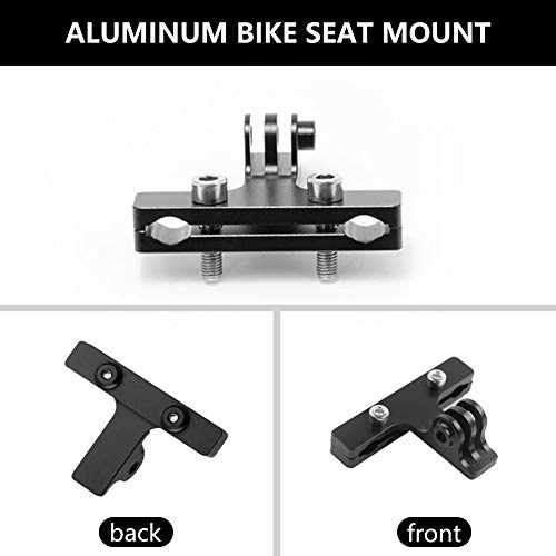 ParaPace Bicycle Saddle Rail Camera Mount Bike Seat Mount for GoPro Hero 11/10/9/8/7/6/5s/5/4s/4/3+ Campark AKASO DJI OSMO Action Cameras Accessories(Black)