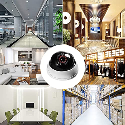 INKECI Simulated Surveillance Cameras, Dummy Security Camera, Fake Cameras CCTV Surveillance Systemwith Realistic Simulated LEDs,for Home Security Warning Sticker Outdoor/Indoor Use (2pack)