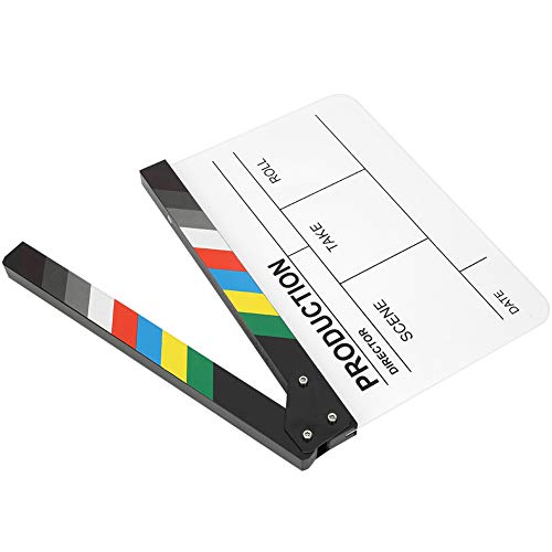 riuty Film Clapperboard 30x25CM Acrylic Movie Clapperboard Professional Director Action Clap Film Photography Tool Suitable for Role Playing Editing Video Production Movie Film Camera Photography(#2)