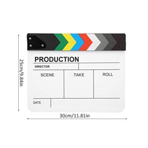 riuty Film Clapperboard 30x25CM Acrylic Movie Clapperboard Professional Director Action Clap Film Photography Tool Suitable for Role Playing Editing Video Production Movie Film Camera Photography(#2)