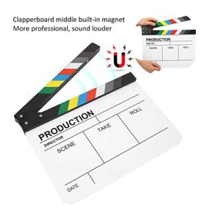 riuty Film Clapperboard 30x25CM Acrylic Movie Clapperboard Professional Director Action Clap Film Photography Tool Suitable for Role Playing Editing Video Production Movie Film Camera Photography(#2)