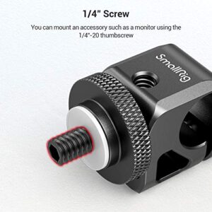 SMALLRIG 15mm Rod Clamp Rail Connector with 1/4" Thread Hole to Attach Camera Microphones/Sound Recorders/Lighting Equipment - 860