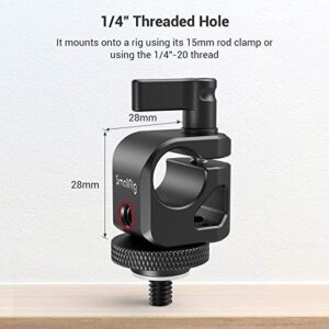 SMALLRIG 15mm Rod Clamp Rail Connector with 1/4" Thread Hole to Attach Camera Microphones/Sound Recorders/Lighting Equipment - 860