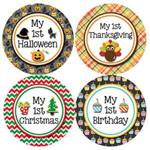 Months In Motion My First Holiday Baby Stickers Milestone Christmas, Birthday, Halloween, Easter, Thanksgiving Baby Sticker (Holiday 2)