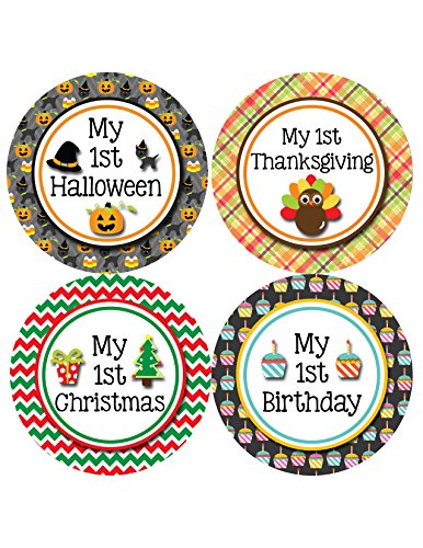 Months In Motion My First Holiday Baby Stickers Milestone Christmas, Birthday, Halloween, Easter, Thanksgiving Baby Sticker (Holiday 2)