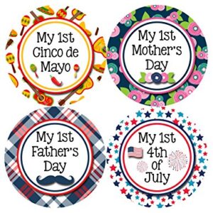 Months In Motion My First Holiday Baby Stickers Milestone Christmas, Birthday, Halloween, Easter, Thanksgiving Baby Sticker (Holiday 2)