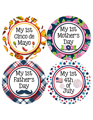 Months In Motion My First Holiday Baby Stickers Milestone Christmas, Birthday, Halloween, Easter, Thanksgiving Baby Sticker (Holiday 2)