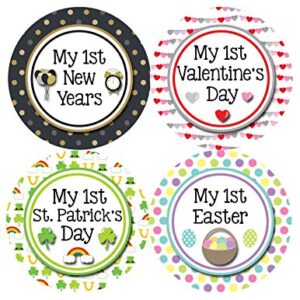 Months In Motion My First Holiday Baby Stickers Milestone Christmas, Birthday, Halloween, Easter, Thanksgiving Baby Sticker (Holiday 2)