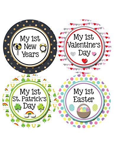 Months In Motion My First Holiday Baby Stickers Milestone Christmas, Birthday, Halloween, Easter, Thanksgiving Baby Sticker (Holiday 2)