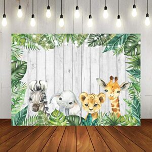 woodland baby shower backdrop jungle animals birthday photography background watercolor safari animals wild one birthday newborn baby party decorations supplies photo studio props 7x5ft