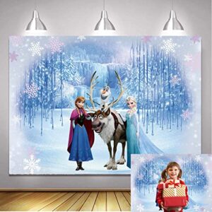 frozen ice world princess backdrop winter frozen birthday party decoration winter children photography backdrop (8x6ft)