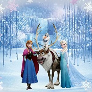 Frozen Ice World Princess Backdrop Winter Frozen Birthday Party Decoration Winter Children Photography Backdrop (8x6FT)