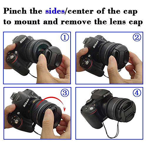 55mm Lens Cap Cover Keeper for AF-P DX NIKKOR 18-55mm f/3.5-5.6G VR Lens for Nikon D7200 D5600 D5500 D5300 D3500 D3400 D3300,ULBTER Lens Cap & Lens Cover -2 Pack