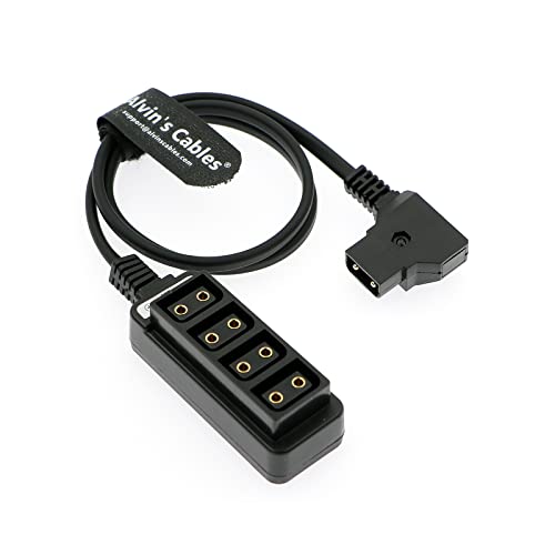 Alvin's Cables D-tap Splitter Cable D-tap Male to 4 Port Dtap Female Power Supply for V-Mount Camera Battery P-tap Power Hub 60cm| 23.6inches