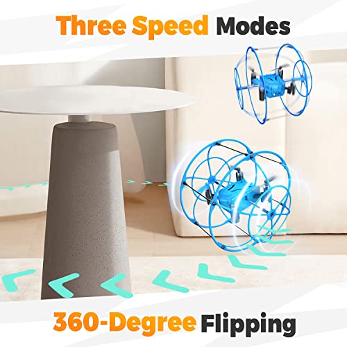 Remote Control Mini Drone for Kids- Bezgar Remote Control Spherical Rolling Quadcopter RC Helicopter 360 Degree Flip Christmas Birthday Gift Indoor Outdoor Toys for Boys Age 4 5 6 7 8-12 RC Drone Beginner