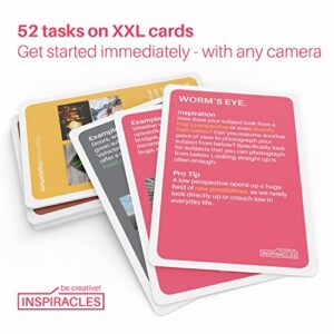 Photography Inspiration Cards, Camera Accessories - XL Card Deck, Photographer Gifts, DSLR Accessory, Photography Accessories, with Camera Cheat Sheet for All Cameras for Photography