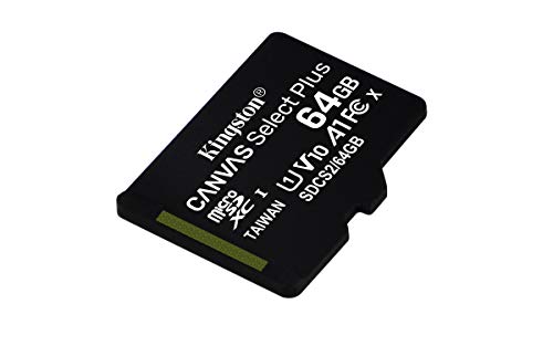 Kingston 64GB microSDHC Canvas Select Plus 100MB/s Read A1 Class 10 UHS-I 2-Pack Memory Card + Adapter (SDCS2/64GB-2P1A)