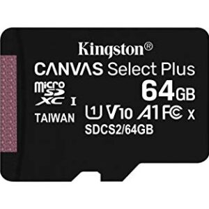 Kingston 64GB microSDHC Canvas Select Plus 100MB/s Read A1 Class 10 UHS-I 2-Pack Memory Card + Adapter (SDCS2/64GB-2P1A)