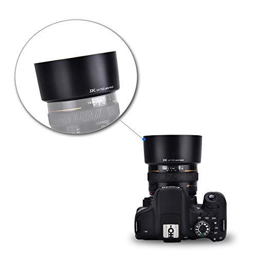 JJC Lens Hood Shade for Canon EF 50mm f/1.4 USM Lens Replaces Canon ES-71II Hood Reverse Attaching -Black