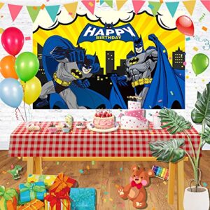 Bat Hero Backdrop for Birthday Party Decorations Blue Bat Hero Background for Baby Shower Party Cake Table Decorations Supplies Superhero Theme Banner 5x3ft