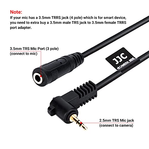 JJC 3.5mm Female to 2.5mm Male Microphone Audio Cable Mic Adapter for Fuji Fujifilm X-T30 II X-T30 X-T20 X-T10 X-PRO3 X-T100 X100V X100F X100T X-PRO2 X-T1 X-E3 X-E2S X-E2 X-E1 and XF10 Camera