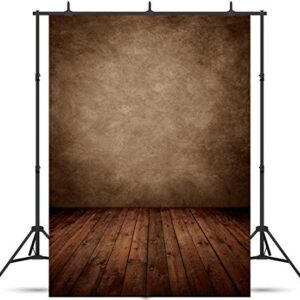 WOLADA 5x7FT Abstract Brown Wood Backdrops Newborn Photography Backdrop Retro Dark Wooden Floor Wall Backdrop Vintage Photo Backdrop Photographer Pictures Video Background Studio Props 10702