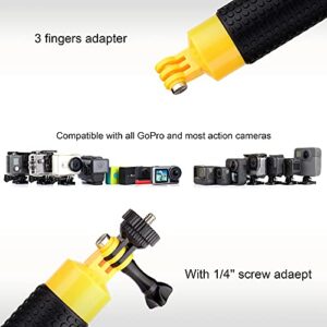 YALLSAME Floating Hand Grip Underwater Handle Mount with Detachable Tripod Stand for All GoPro Hero 11 10 9 7 8 6 5 4 Max Mini Session DJI Action Camera Ideal for Diving Snorkeling Swimming Sport