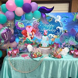 Dost Mermaid Themed Backdrop Under The Sea Little Mermaid Backdrop Mermaid Princess Girls Birthday Party Decoration Ariel Mermaid Photo Backdrop(7x5FT), Dost-cy257-7x5FT