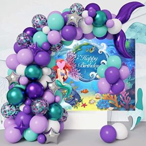 Dost Mermaid Themed Backdrop Under The Sea Little Mermaid Backdrop Mermaid Princess Girls Birthday Party Decoration Ariel Mermaid Photo Backdrop(7x5FT), Dost-cy257-7x5FT