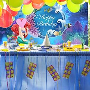 Dost Mermaid Themed Backdrop Under The Sea Little Mermaid Backdrop Mermaid Princess Girls Birthday Party Decoration Ariel Mermaid Photo Backdrop(7x5FT), Dost-cy257-7x5FT