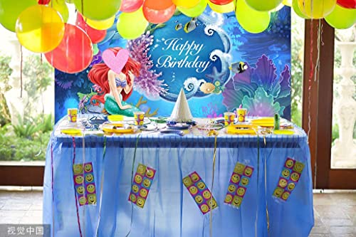 Dost Mermaid Themed Backdrop Under The Sea Little Mermaid Backdrop Mermaid Princess Girls Birthday Party Decoration Ariel Mermaid Photo Backdrop(7x5FT), Dost-cy257-7x5FT