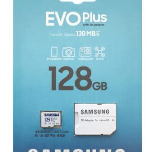 Samsung EVO Plus 128GB Micro SDXC Memory Card for Samsung Phone Works with Galaxy S20 FE, S20 Fan Edition 5G Cell Phone (MB-MC128KA) Bundle with (1) Everything But Stromboli SD & MicroSD Card Reader