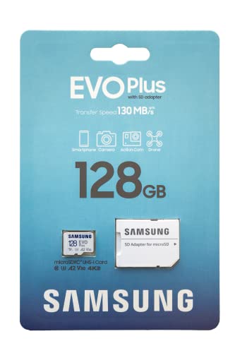 Samsung EVO Plus 128GB Micro SDXC Memory Card for Samsung Phone Works with Galaxy S20 FE, S20 Fan Edition 5G Cell Phone (MB-MC128KA) Bundle with (1) Everything But Stromboli SD & MicroSD Card Reader