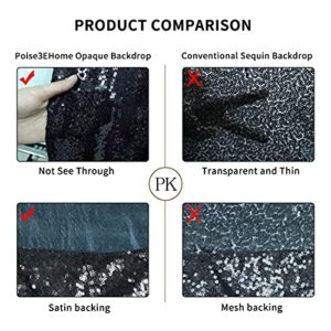 Black Sequin Backdrop (6Ft x 6Ft),Thick Satin Black Sequin Photo Backdrop Curtain,Sparkly Opaque Photography Curtain, Non-Transparent Sequence Xmas Thanksgiving Backdrop for Wedding Party Decor