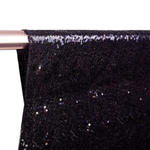 Black Sequin Backdrop (6Ft x 6Ft),Thick Satin Black Sequin Photo Backdrop Curtain,Sparkly Opaque Photography Curtain, Non-Transparent Sequence Xmas Thanksgiving Backdrop for Wedding Party Decor