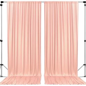 AK TRADING CO. 10 feet x 10 feet Polyester Backdrop Drapes Curtains Panels with Rod Pockets - Wedding Ceremony Party Home Window Decorations - Peach