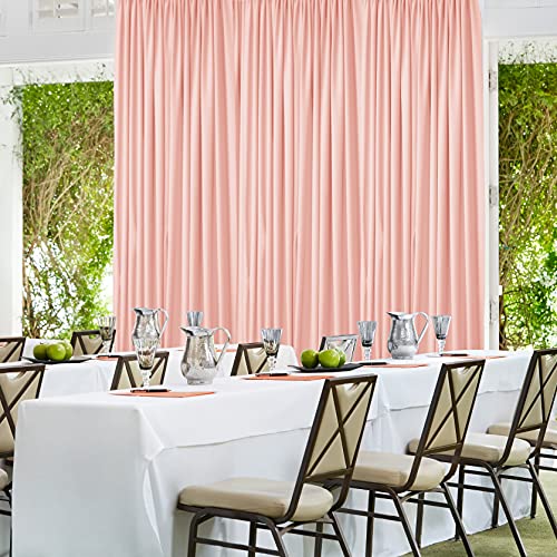 AK TRADING CO. 10 feet x 10 feet Polyester Backdrop Drapes Curtains Panels with Rod Pockets - Wedding Ceremony Party Home Window Decorations - Peach