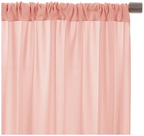 AK TRADING CO. 10 feet x 10 feet Polyester Backdrop Drapes Curtains Panels with Rod Pockets - Wedding Ceremony Party Home Window Decorations - Peach