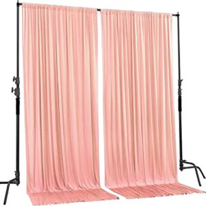 AK TRADING CO. 10 feet x 10 feet Polyester Backdrop Drapes Curtains Panels with Rod Pockets - Wedding Ceremony Party Home Window Decorations - Peach