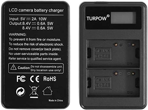 2Packs EN-EL3E 2000mAh Battery and Dual Slot Charger Compatible with Nikon D50, D70, D70s, D80, D90, D100, D200, D300, D300S, D700 D900 MH-18, MH-18a, MH-19, MB-D200, MB-D10 & More Digital SLR Camera