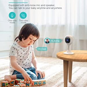 Baby Monitor 1080P FHD WiFi Security Indoor Camera Smart Pet Camera 103° Wide-Angle Two-Way Audio, 940nm Night Vision,Motion Detection, Compatible with Alexa