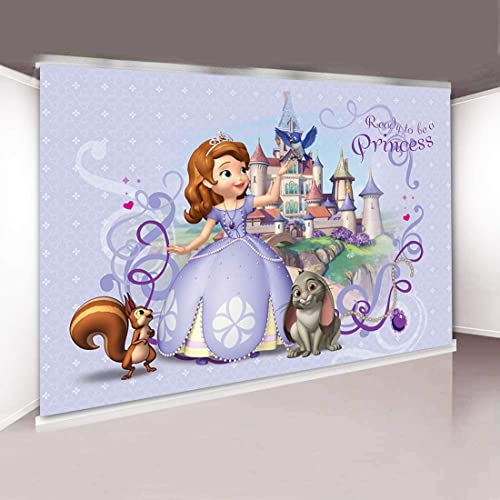 Withu Purple Backdrop Dreamy Castle Fairy Ready to Be A Princess Sofia Kids Girls Baby Birthday Theme Party Photo Photography Background Banner