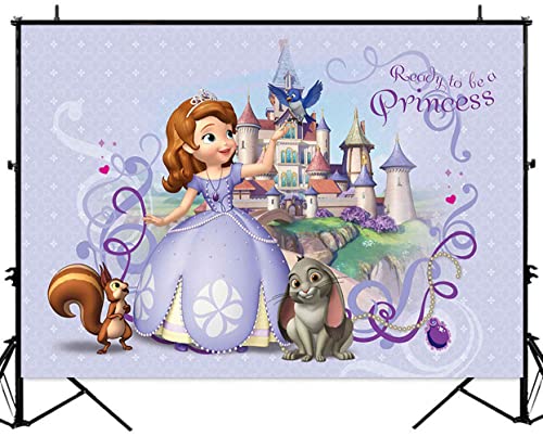 Withu Purple Backdrop Dreamy Castle Fairy Ready to Be A Princess Sofia Kids Girls Baby Birthday Theme Party Photo Photography Background Banner