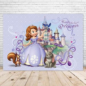 Withu Purple Backdrop Dreamy Castle Fairy Ready to Be A Princess Sofia Kids Girls Baby Birthday Theme Party Photo Photography Background Banner