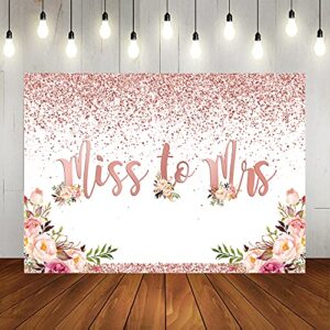 lofaris rose gold miss to mrs bridal shower photography backdrop pink floral glitters confetti wedding bride to be engagement photography background party banner photo booth prop 7x5ft