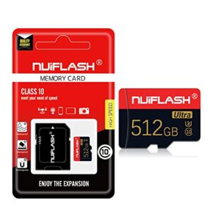 Micro SD Card 512GB Memory Card 512GB Micro SD Memory Cards Fast Speed Class 10 with a SD Card Adapter Class 10 TF Card 512GB for Android Galaxy Smart-Phone,Camera,PC,Mac 512GB