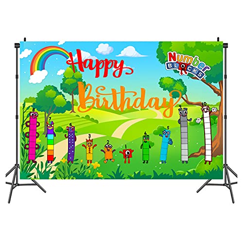 Win3terz Birthday Party Decoration, Number Birthday Background，Digital Birthday Decoration Background Cloth for Kids Birthday Party Decorations（7ftX5ft）